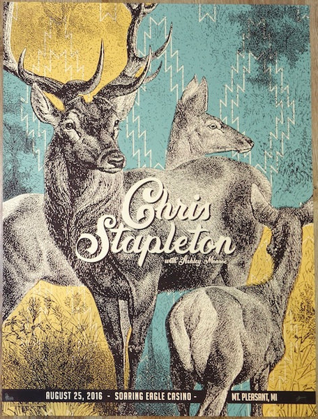 2016 Chris Stapleton - Mt. Pleasant Silkscreen Concert Poster by Statu ...