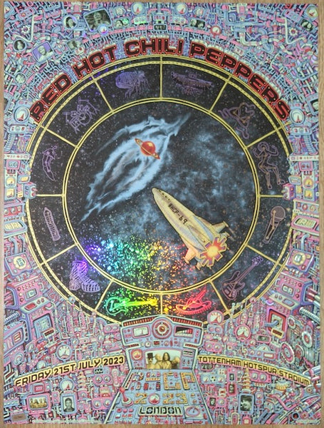 2023 Red Hot Chili Peppers - London Foil Variant Concert Poster by Eme ...