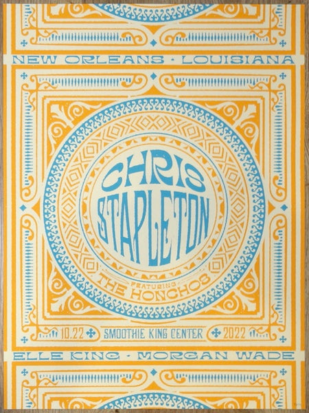 2022 Chris Stapleton - New Orleans Silkscreen Concert Poster by Jose G ...