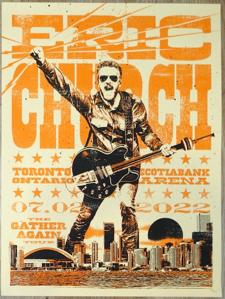 2022 Eric Church - Toronto Silkscreen Concert Poster by Jose Garcia ...