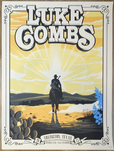 2023 Luke Combs - Arlington Lithograph Concert Poster by Arian Buhler ...