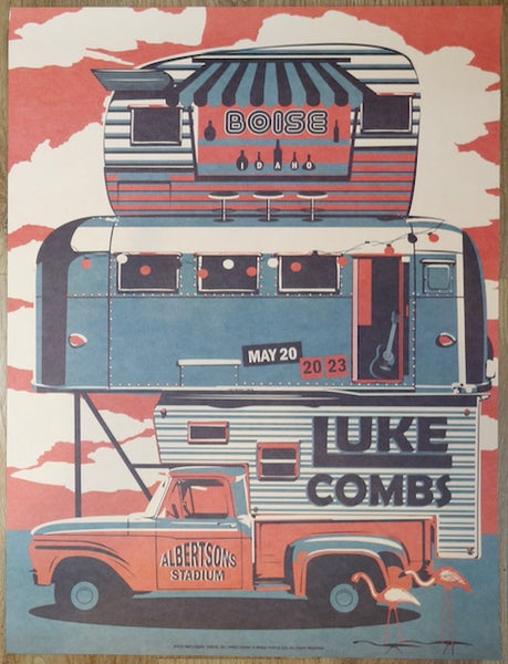 2023 Luke Combs - Boise Lithograph Concert Poster by Nick Van Berkum ...