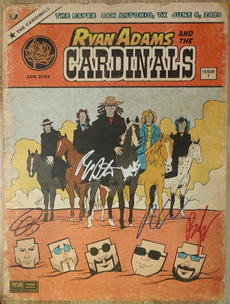 2023 Ryan Adams & the Cardinals - San Antonio Concert Poster by Howie ...