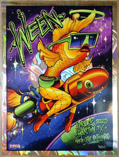 2023 Ween - Houston Lava Foil Variant Silkscreen Concert Poster by Max ...