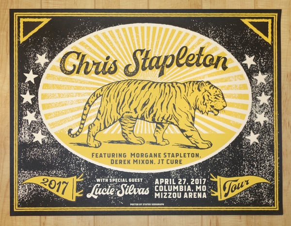 2017 Chris Stapleton - Columbia Silkscreen Concert Poster by Status Se ...