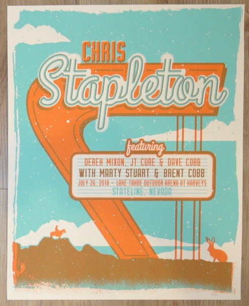 2018 Chris Stapleton - Stateline Silkscreen Concert Poster by Andy Vas ...