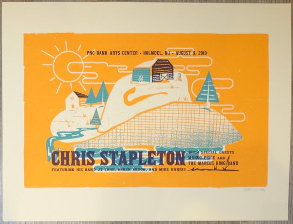 2019 Chris Stapleton - Holmdel Silkscreen Concert Poster by Andy Vasta ...