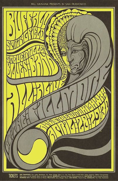 1967 Buffalo Springfield / Steve Miller - Fillmore Concert Poster by W ...