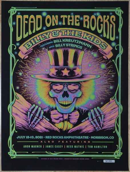 2021 Dead on the Rocks - Red Rocks Velvet Silkscreen Concert Poster by ...