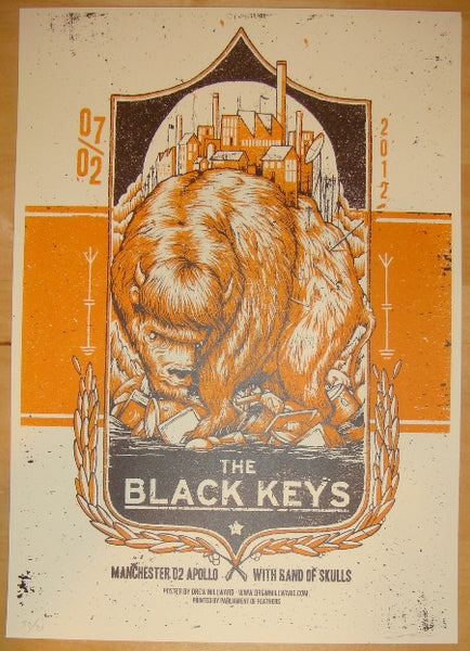 2012 The Black Keys - Manchester II Concert Poster by Millward | JoJo's ...