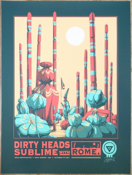 2021 Dirty Heads & Sublime w/ Rome - Mesa Concert Poster by Mike Fudge ...