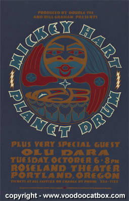 1998 Mickey Hart Planet Drum - Portland Concert Poster by Gary Houston ...