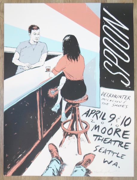 2010 Spoon - Seattle Silkscreen Concert Poster by Casey Burns | JoJo's ...