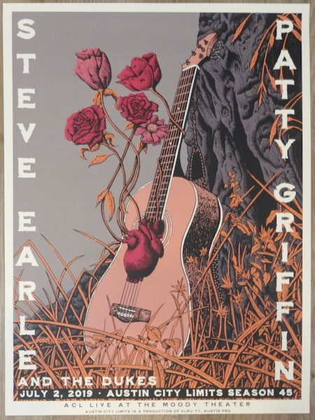 2019 Patty Griffin & Steve Earle - Austin Silkscreen Concert Poster by ...
