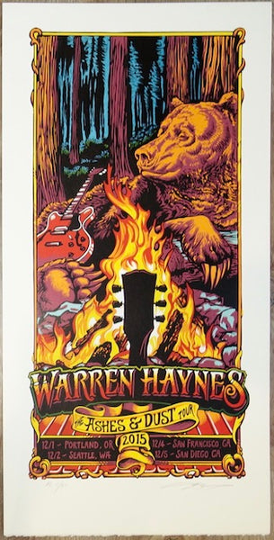 2015 Warren Haynes - West Coast Linocut Concert Poster by AJ Masthay ...