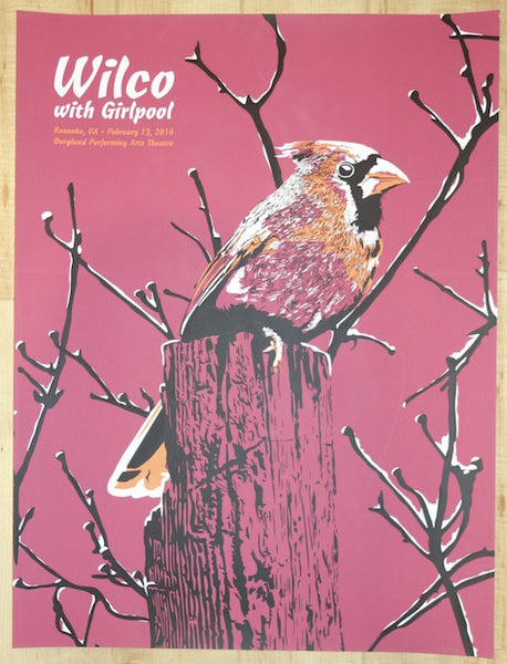 2016 Wilco - Roanoke Silkscreen Concert Poster by Nick Van Berkum ...